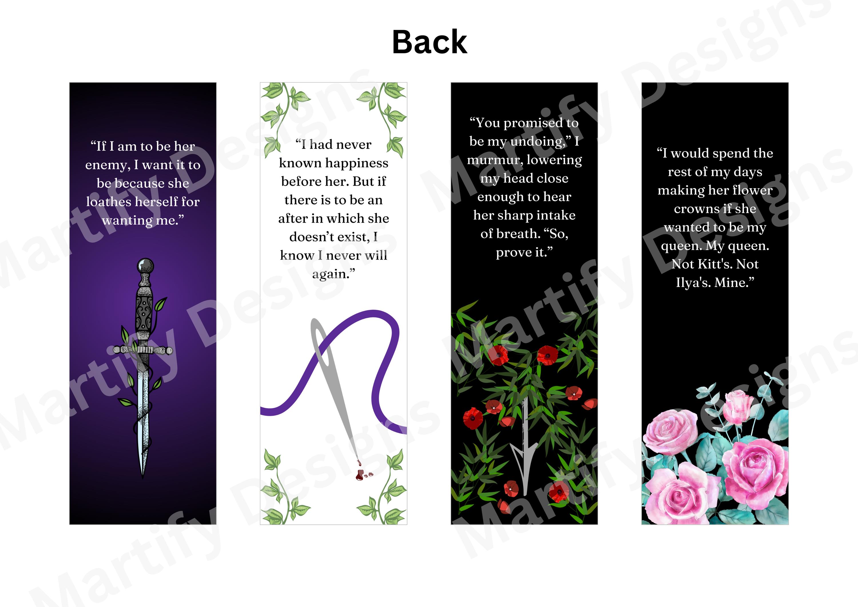 Printable Bookmarks Inspired by the Powerless Trilogy by Lauren Roberts ...