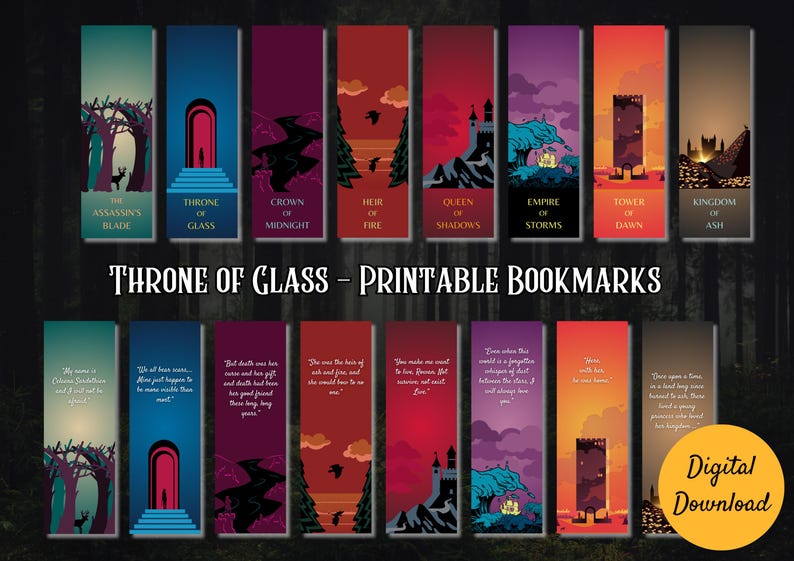 Throne of Glass Bookmarks: Erilea Inspired Designs (digital Download ...
