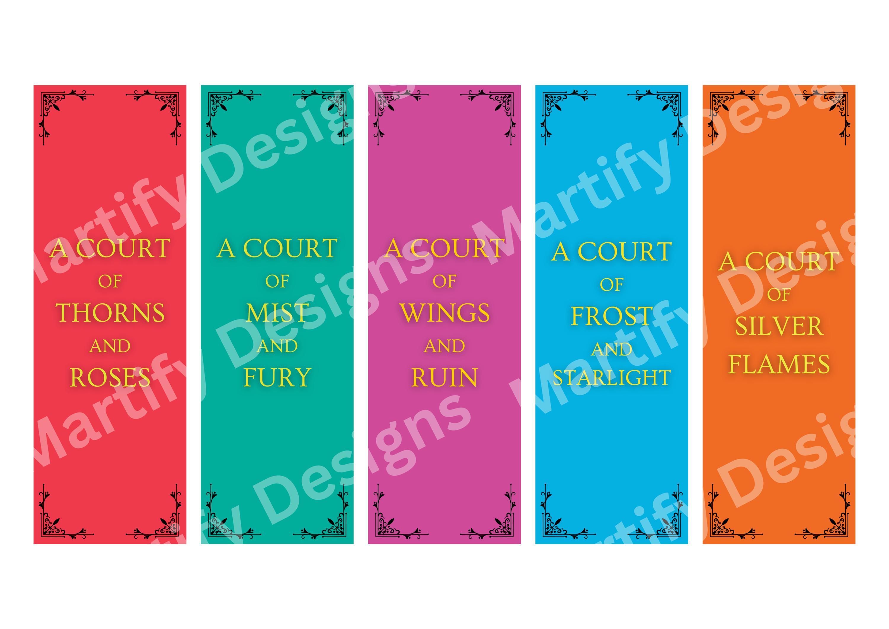 Printable Bookmarks Inspired by the Court of Thornes and Roses Series ...