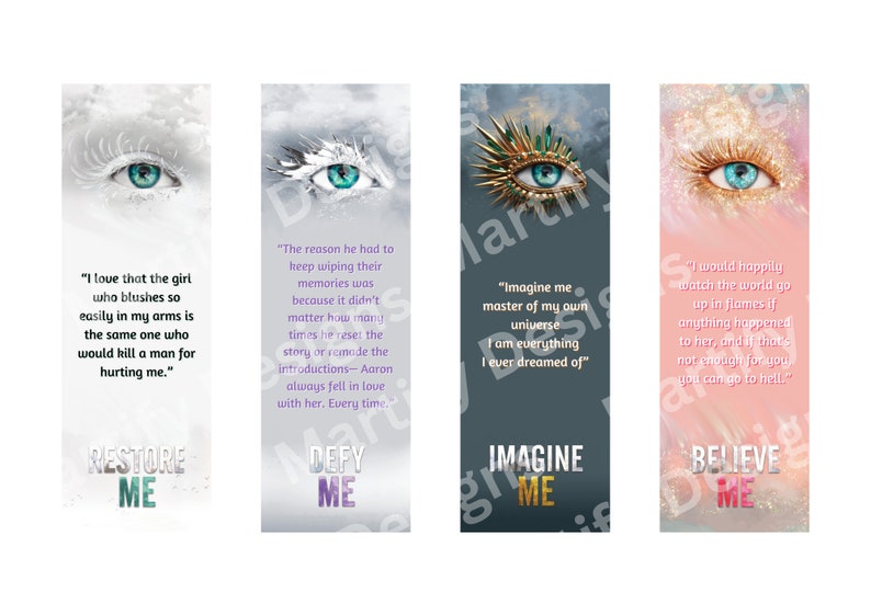 Shatter Me Series Bookmarks: Printable Booktok Inspired (digital ...