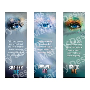 Shatter Me Series Bookmarks: Printable Booktok Inspired (digital ...