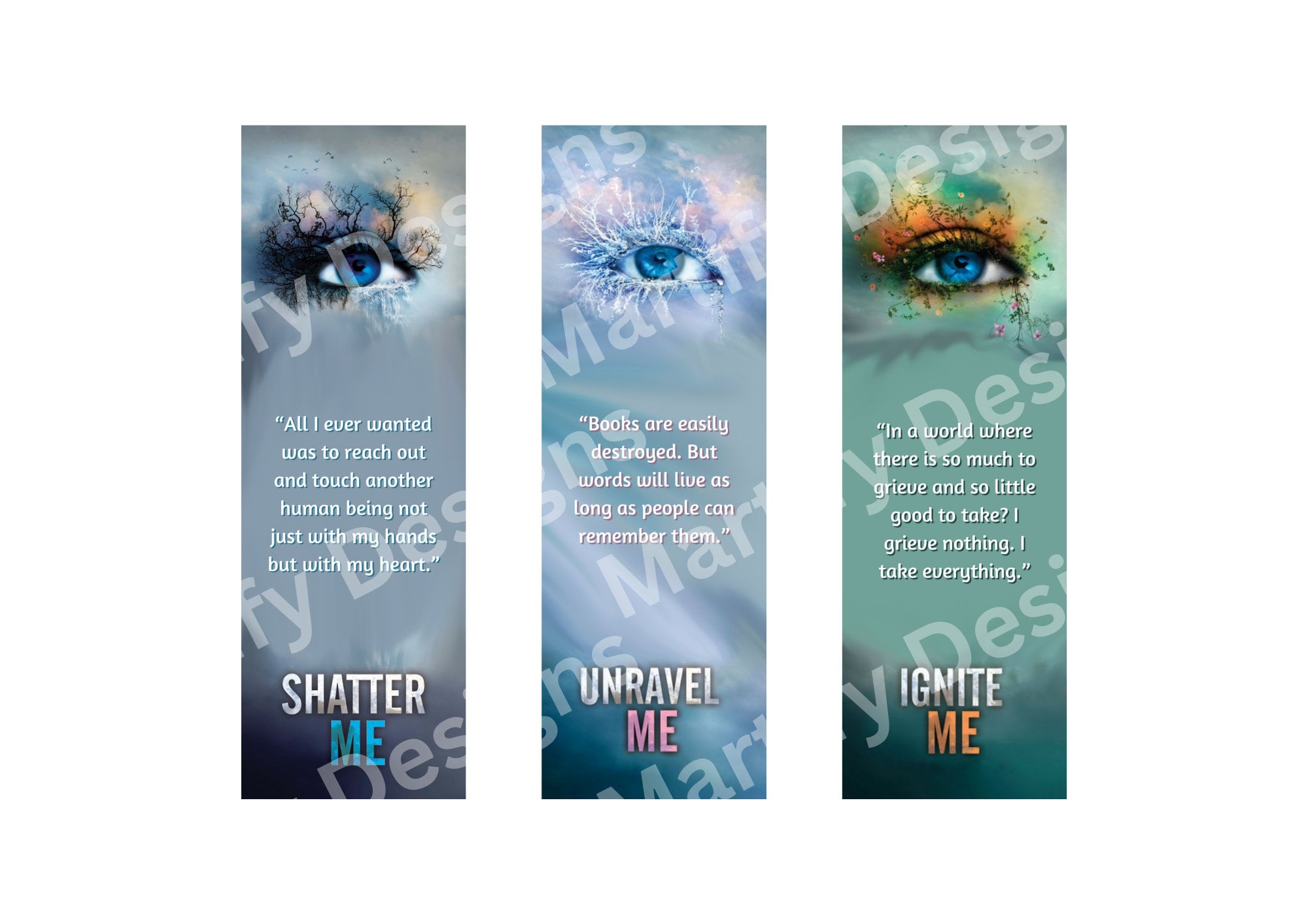 11 Printable Bookmarks Inspired by the Shatter Me Series by - Etsy ...