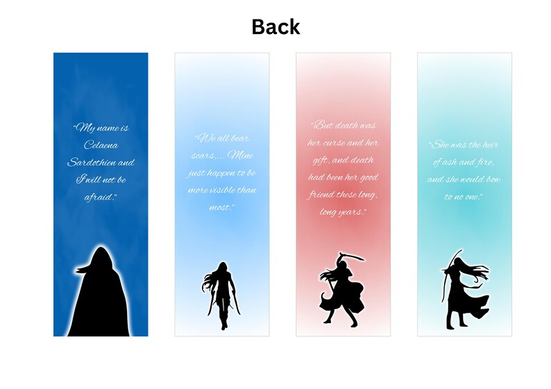 Printable Bookmarks Inspired by the Throne of Glass Series by Sarah J ...