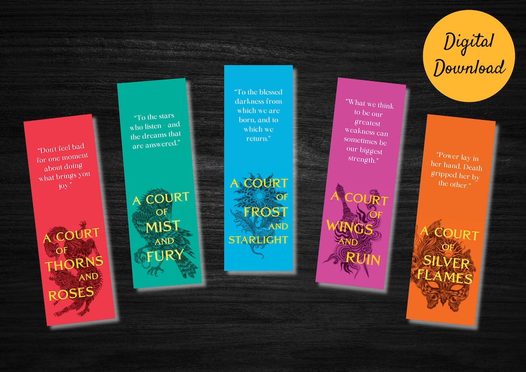 Printable Bookmarks Inspired by the Court of Thornes and Roses Series ...