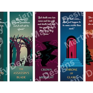 Throne of Glass Bookmarks: Sarah J. Maas Series (digital Download) - Etsy