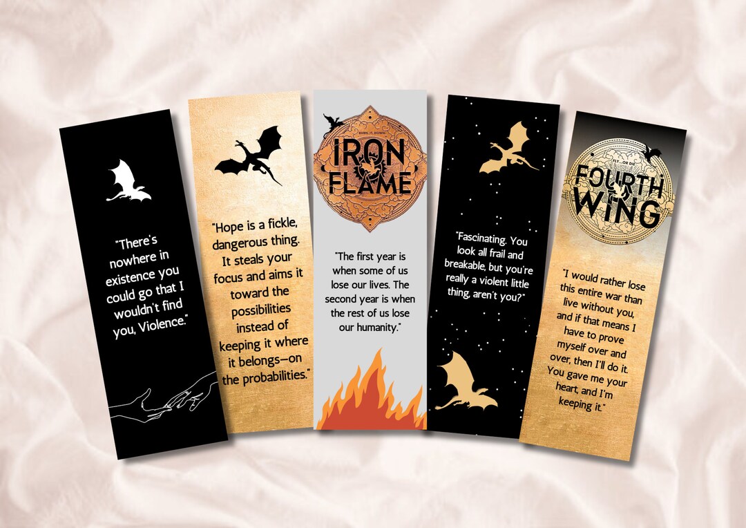 Fourth Wing Bookmarks: Iron Flame Inspired, Dragon Art (digital ...