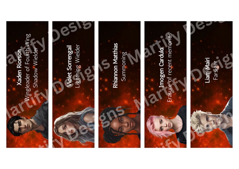 Fourth Wing Printable Bookmarks With Characters Xaden Riosron Violet ...