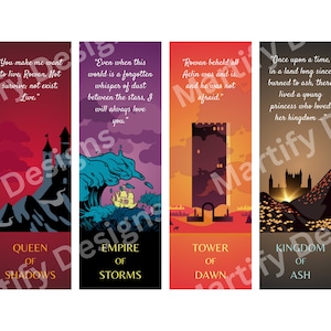 Throne of Glass Bookmarks: Sarah J. Maas Series (digital Download) - Etsy