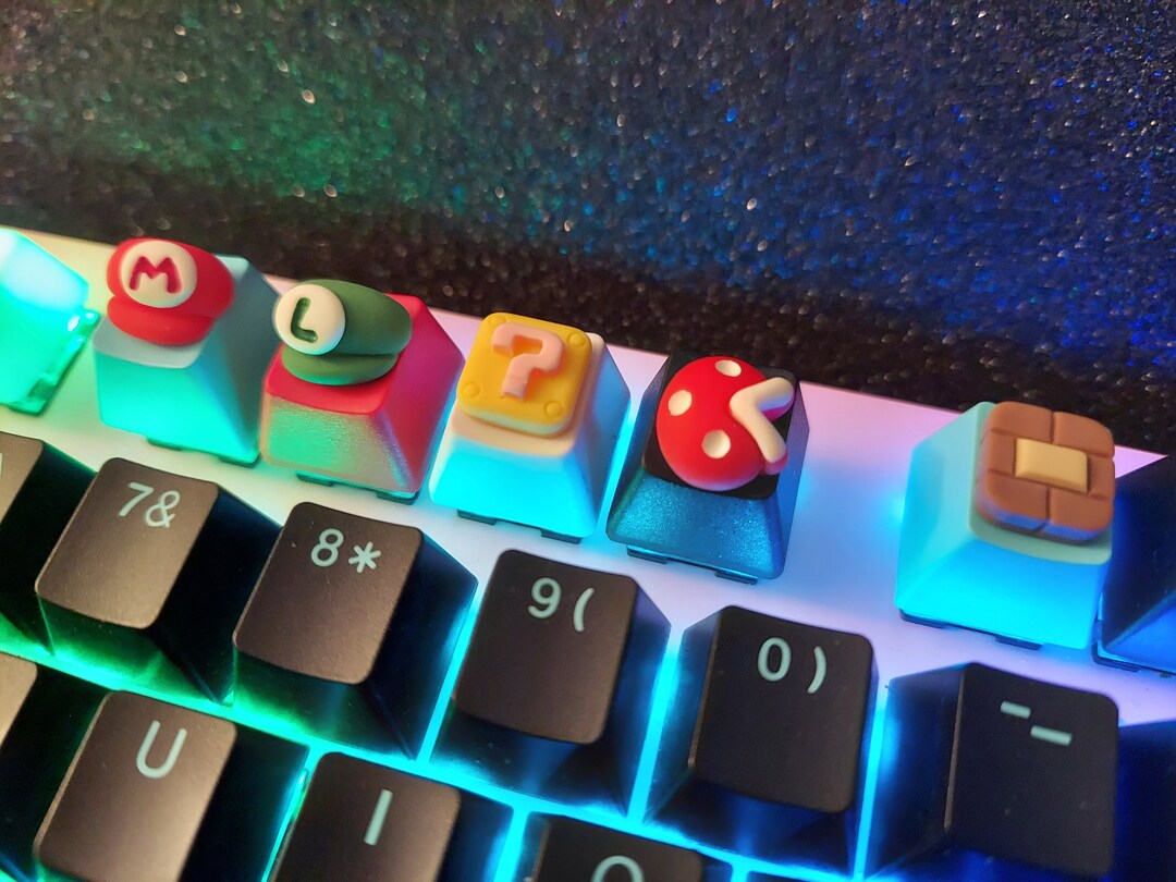 Mario Inspired Keycaps Nintendo Luigi Artisan Cute Kawaii - Etsy