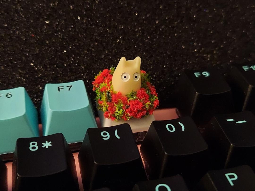 Artisan White Totoro in Moss Inspired Keycap Studio Ghibli My Neighbor ...