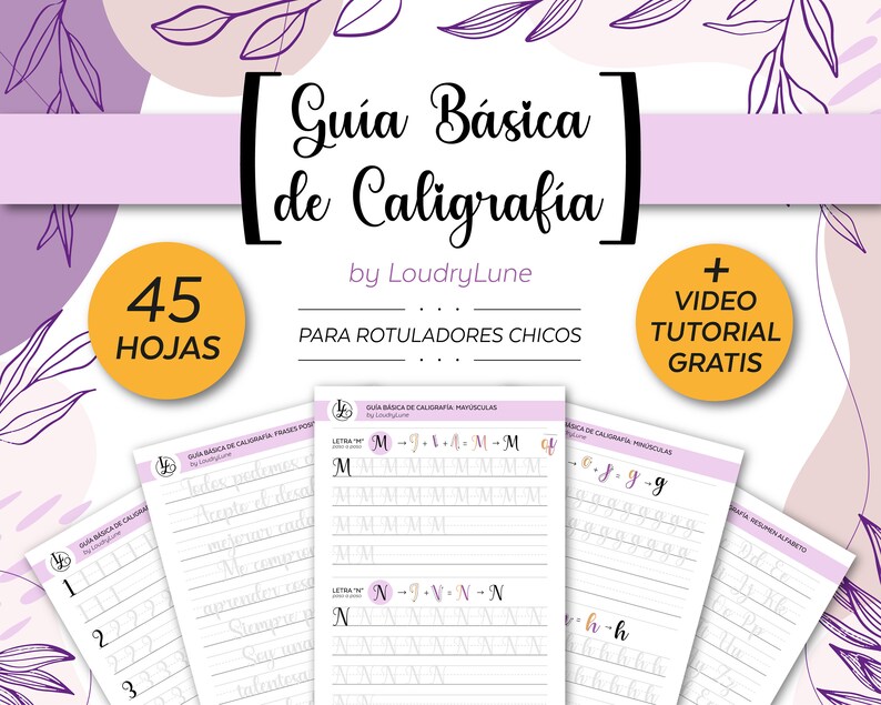 Basic Calligraphy Guide for Boys Markers | Digital Lettering Practice ...