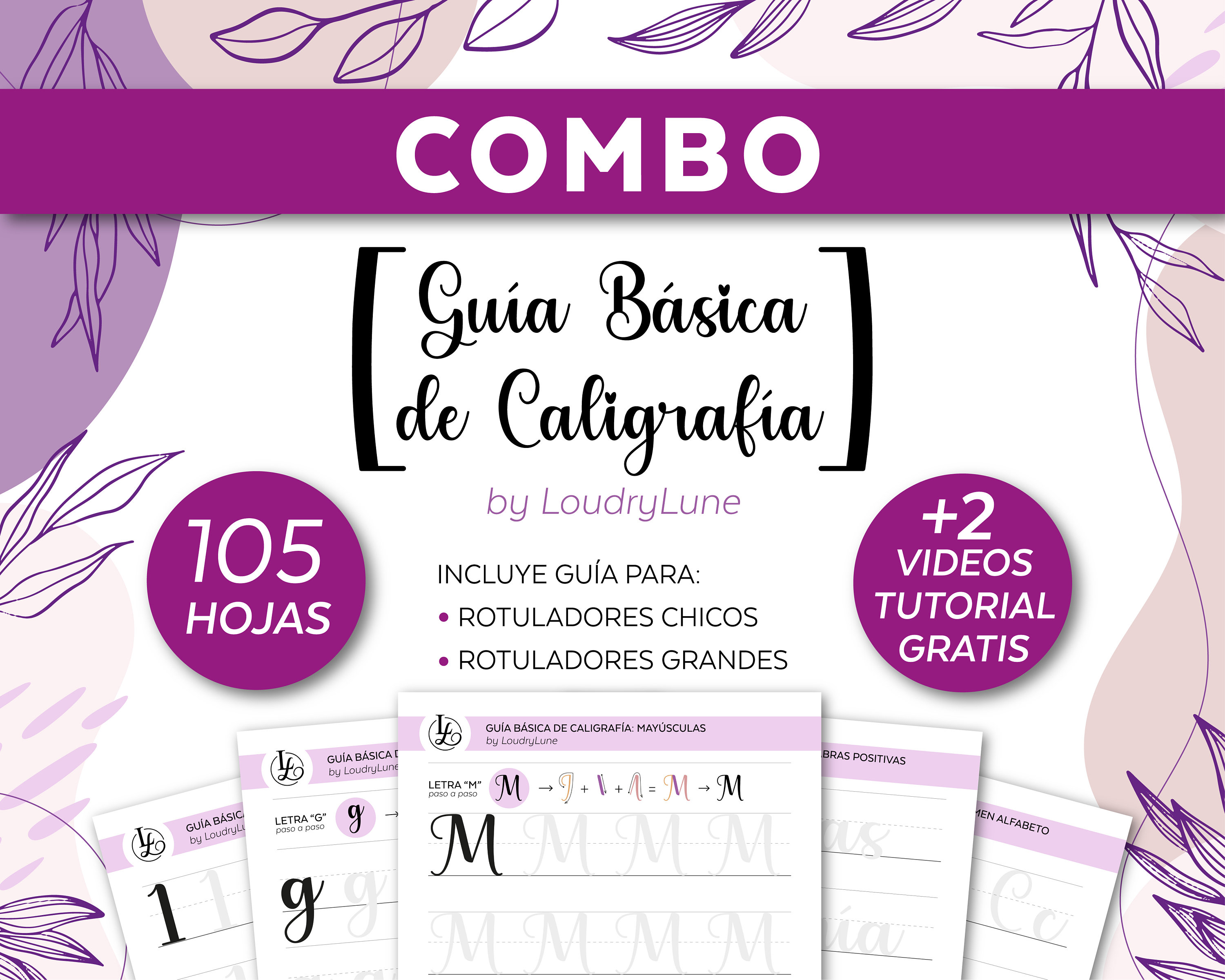 Combo Basic Calligraphy Guide for Small and Large Marker 105 Sheets ...