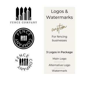 Fence Company Logo & Watermark Package, Fence Logo, Fence Builder Logo ...