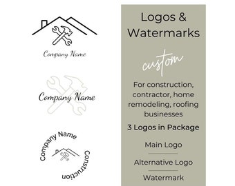 Contractor Logo & Watermark Package, Construction Logo, General ...
