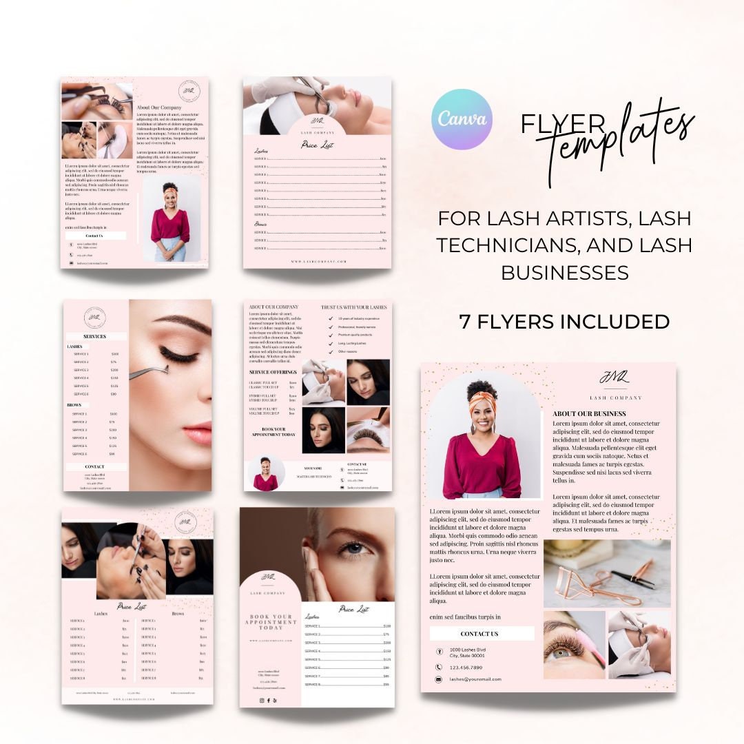 Lash Artist Flyers, Eyelash Business Flyer Template, Eyebrow Flyers ...
