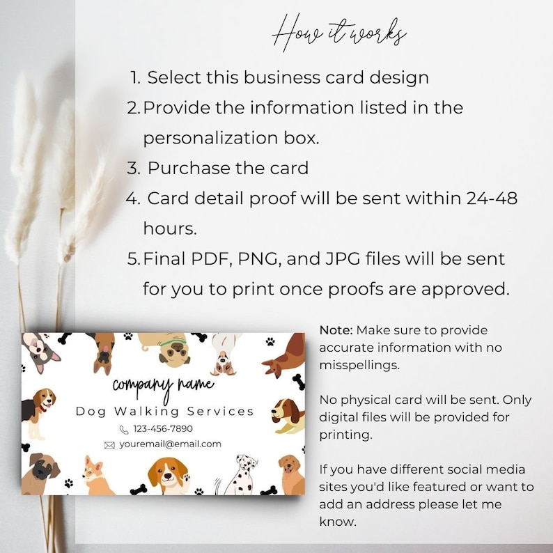 Dog Walker Business Card, Pet Sitting Business, Pet Boarding, Animal ...