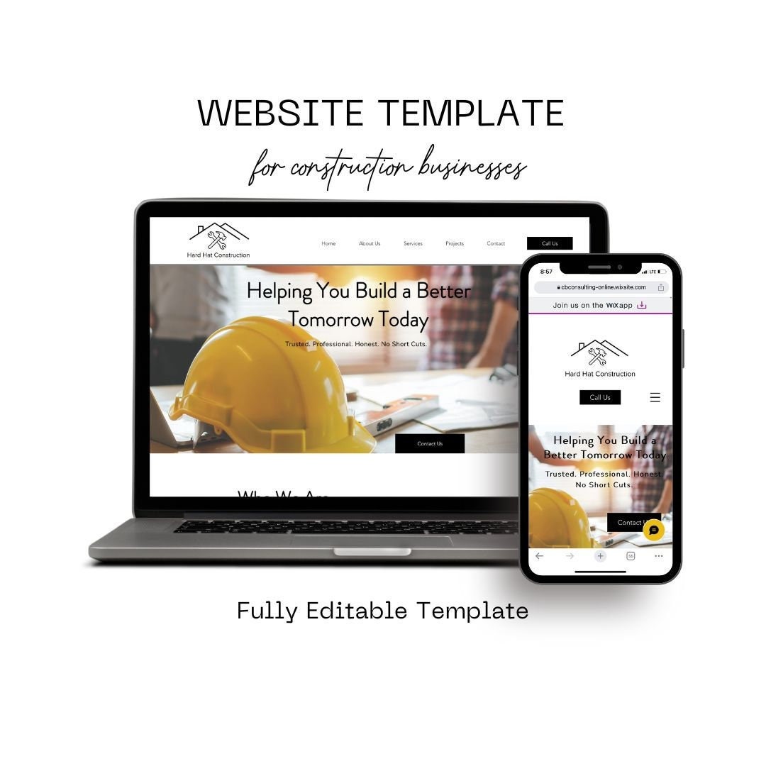 Website Template for Construction Business, General Contractor Website ...