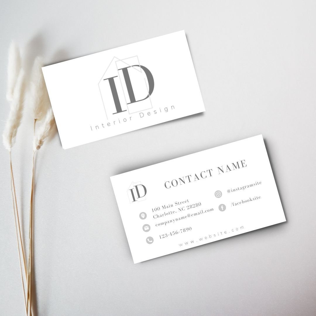 Interior Design Business Card, Interior Decorator Card Design, Home ...