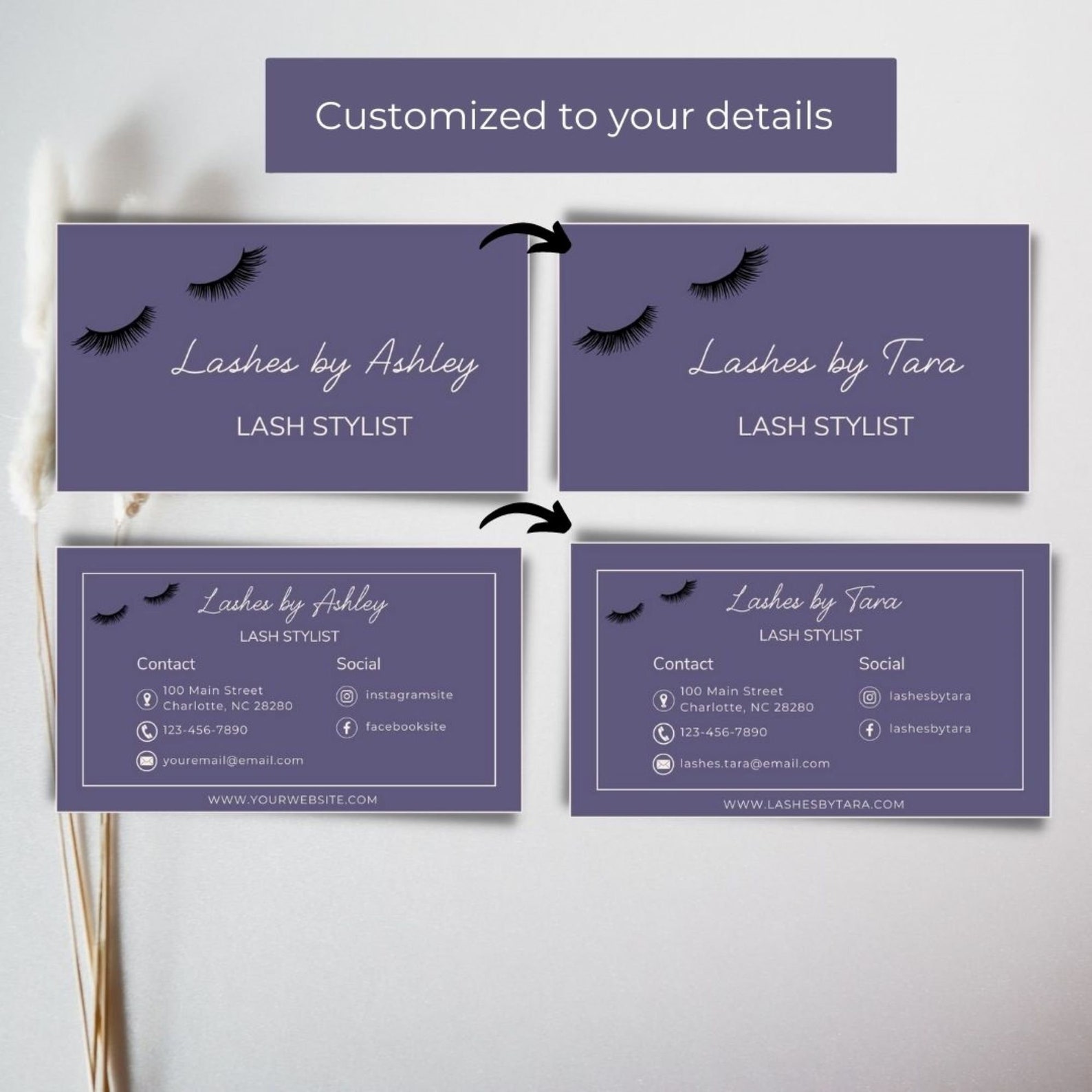 Eyelash Business Card Lashes Business Card Lash Artist Card - Etsy