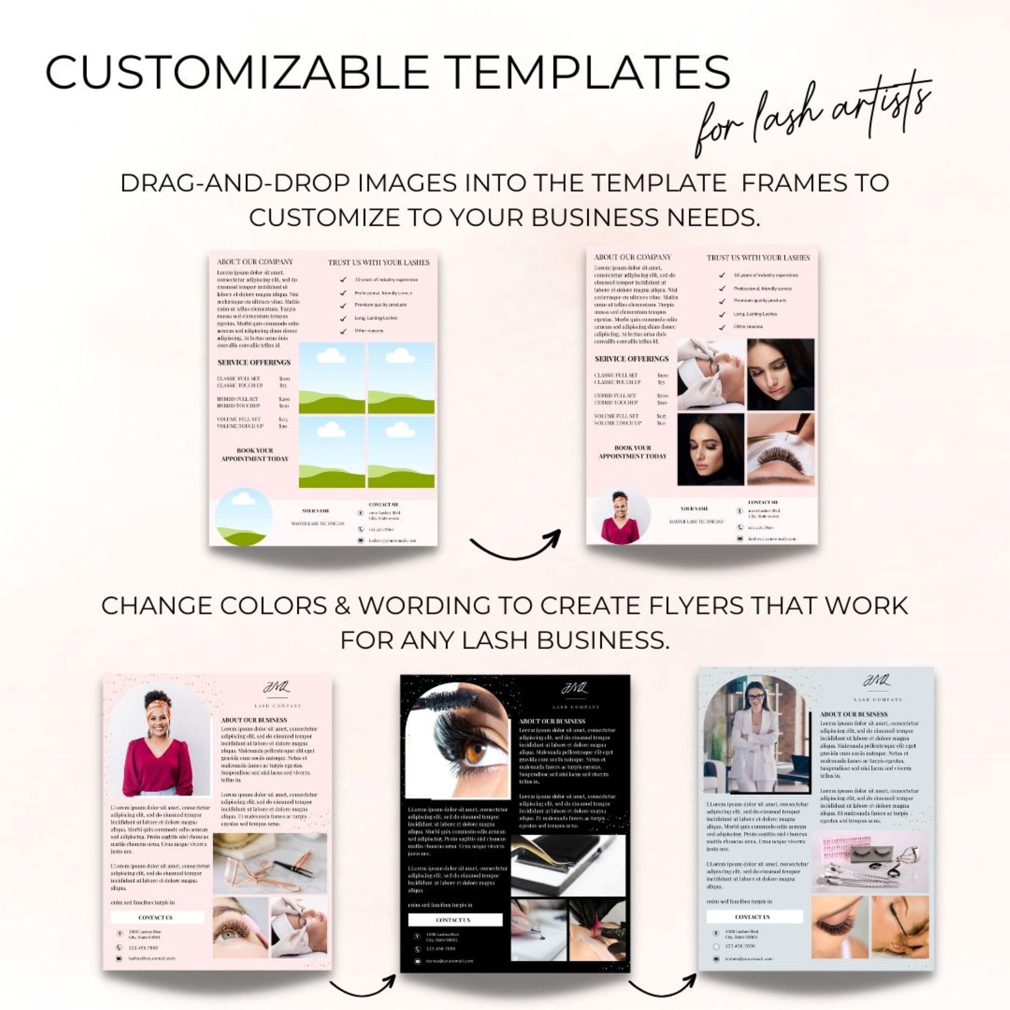 Lash Artist Flyers, Eyelash Business Flyer Template, Eyebrow Flyers ...
