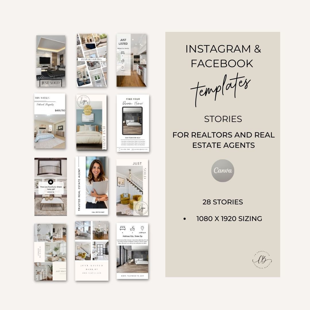 Real Estate Social Media Story Templates, Real Estate Instagram and ...