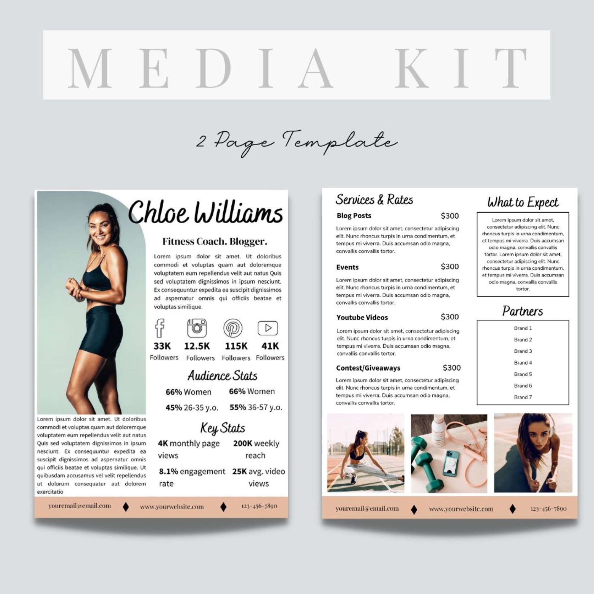 Influencer Media Kit, Blogger Media Kit, Media Kit Template, Press Kit ...