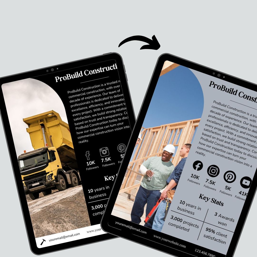 Contractor Media Kit, Marketing Toolkit for Construction Company ...