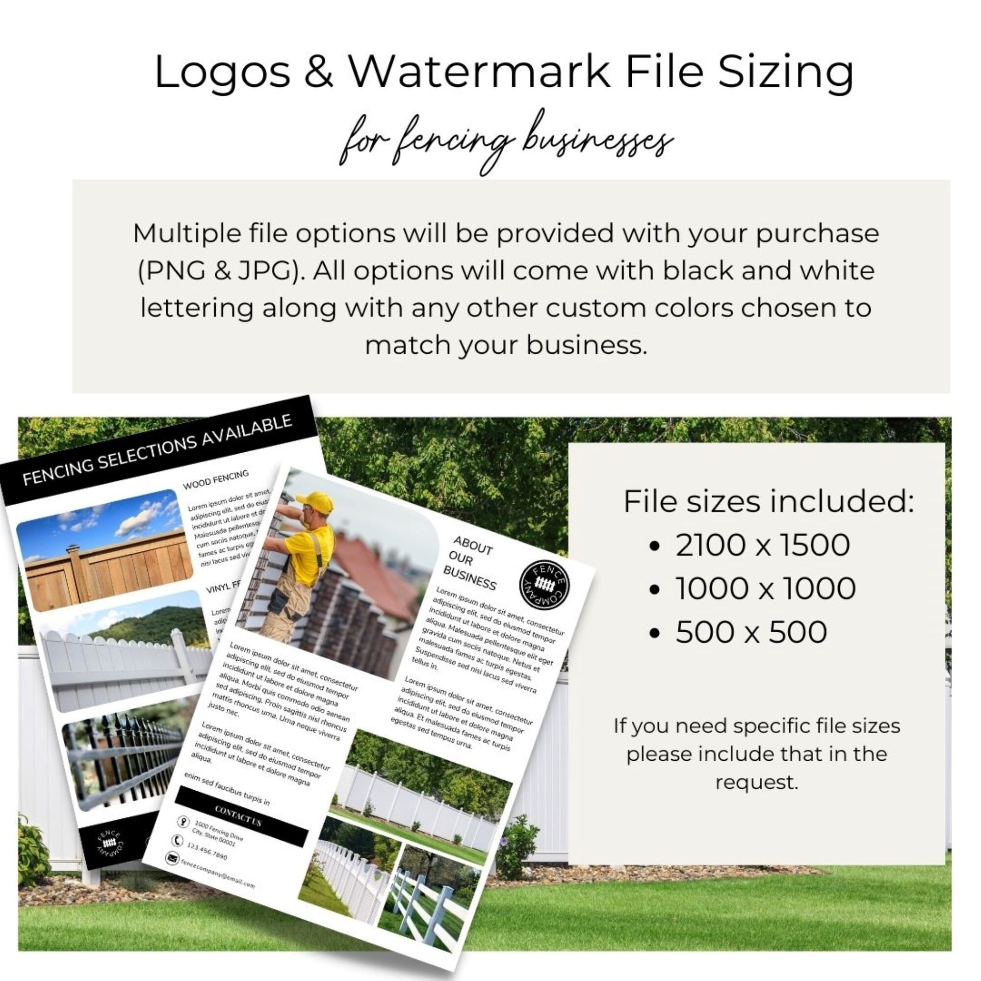 Fence Company Logo & Watermark Package, Fence Logo, Fence Builder Logo ...