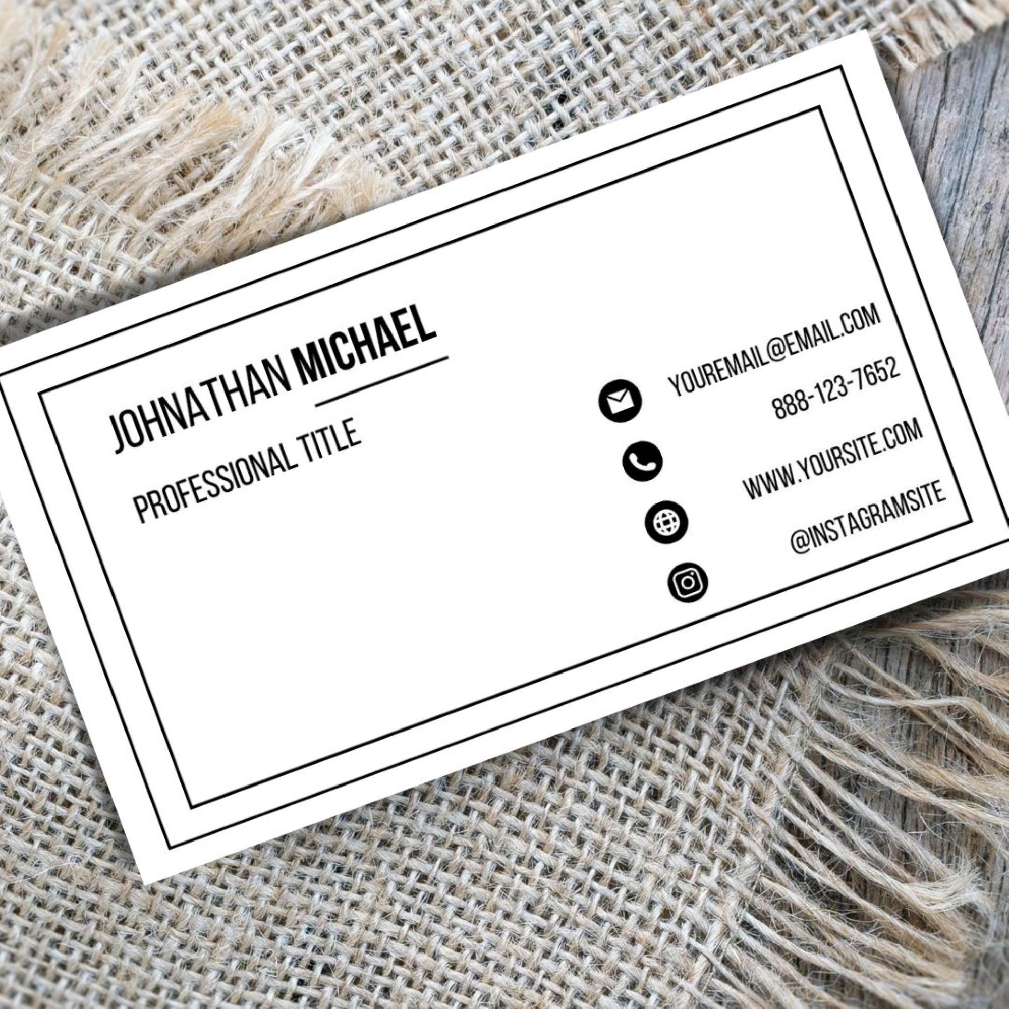 Custom Business Card for Small Businesses. Minimalist Business Card ...