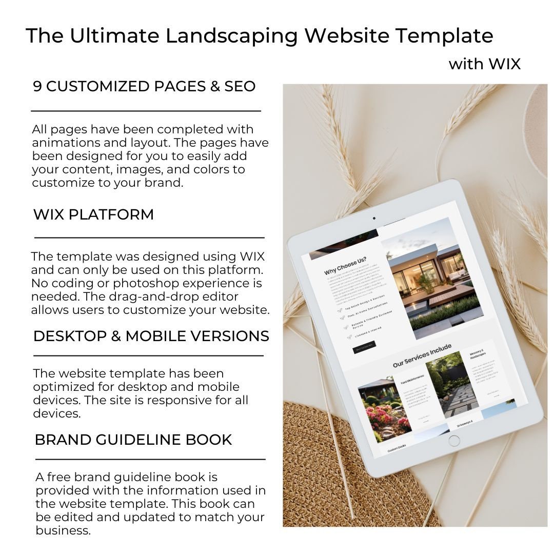 Wix Website Template for Landscaping Businesses, Landscaper Website ...