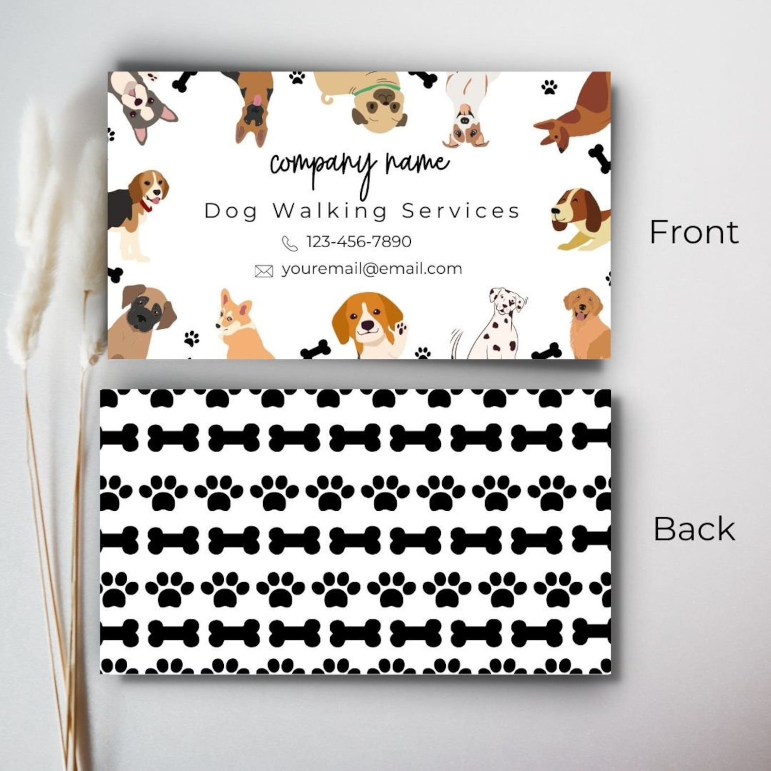 Dog Walker Business Card, Pet Sitting Business, Pet Boarding, Animal ...