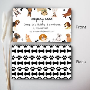 Dog Walker Business Card, Pet Sitting Business, Pet Boarding, Animal ...