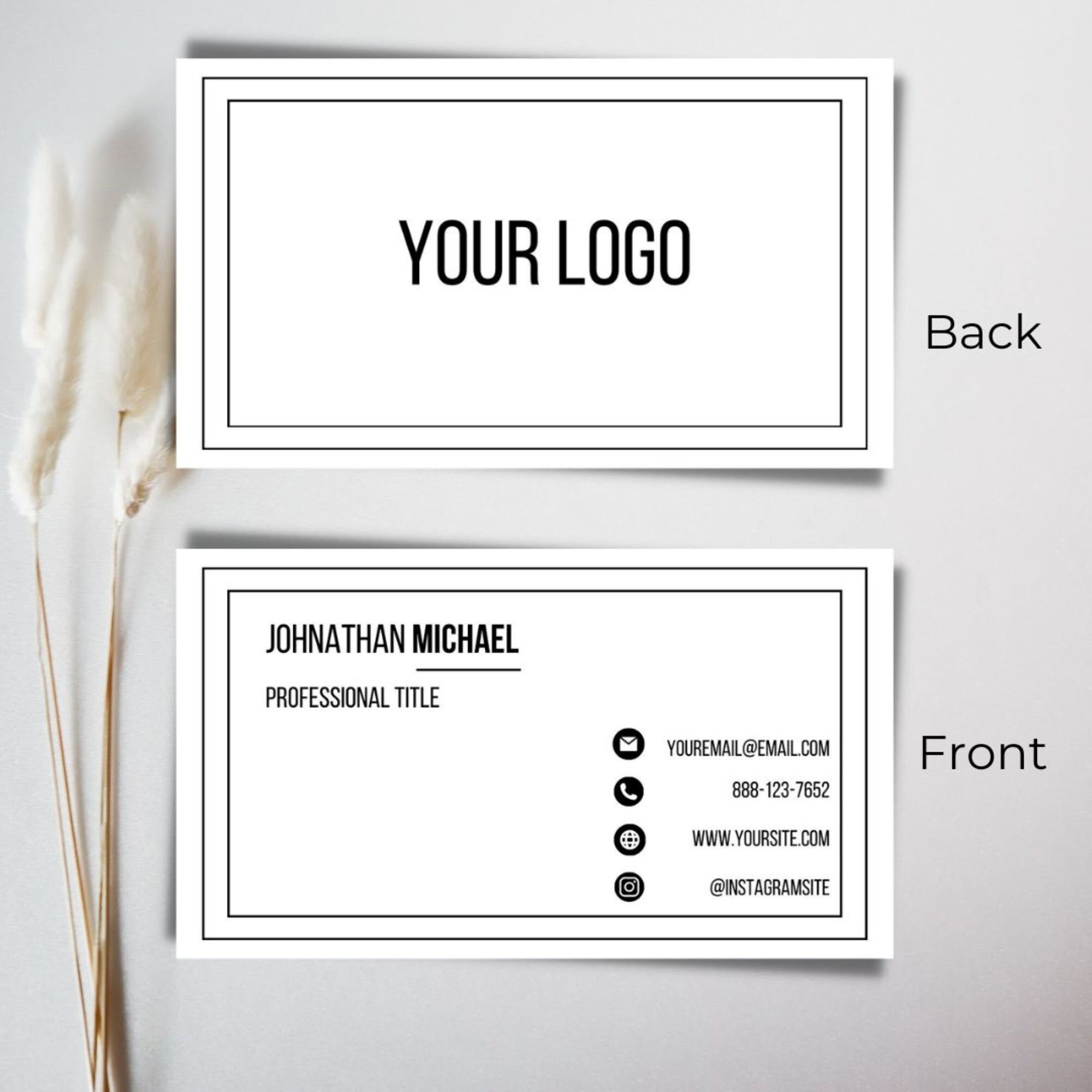 Custom Business Card for Small Businesses. Minimalist Business Card ...