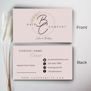 Beauty Salon Business Card, Appointment Card for Hair Salon, , Hair ...