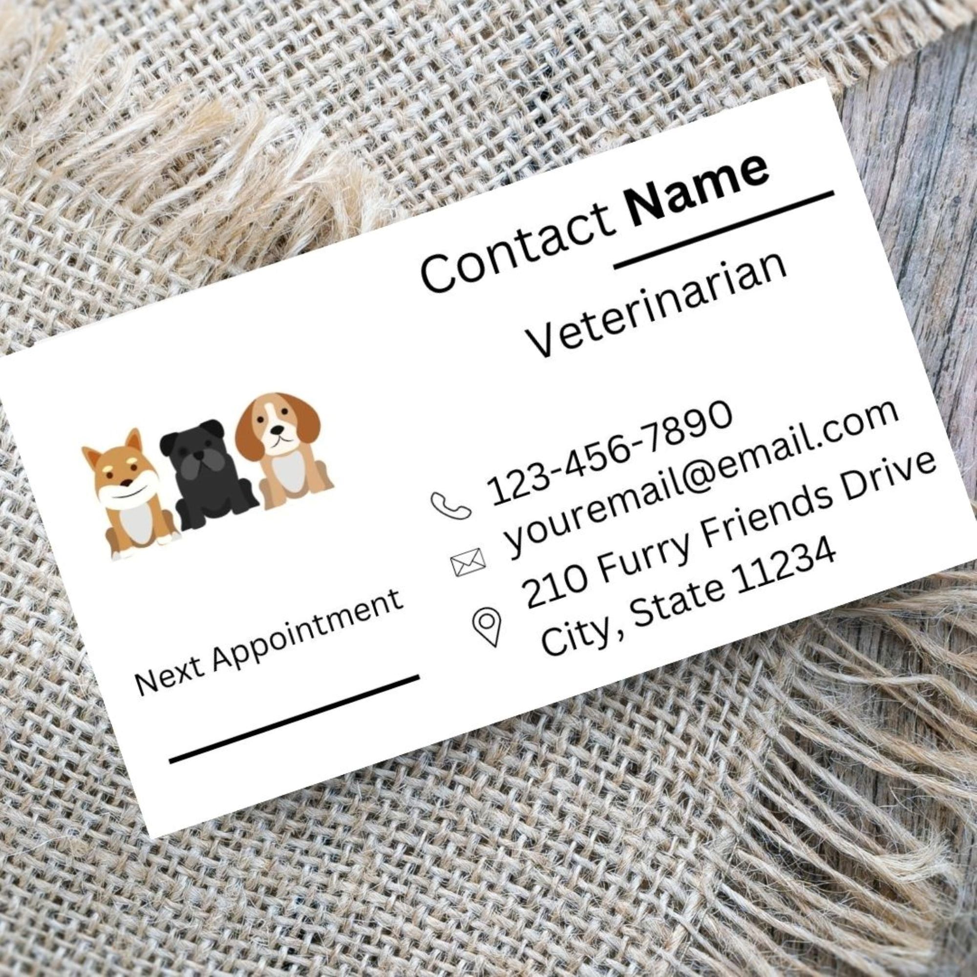 Veterinarian Business Card, Pet Sitting Card, Dog Walking Card, Pet ...