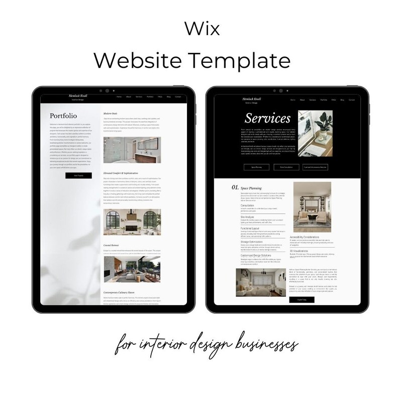 Wix Website Template for Interior Design Businesses, Interior Designer ...