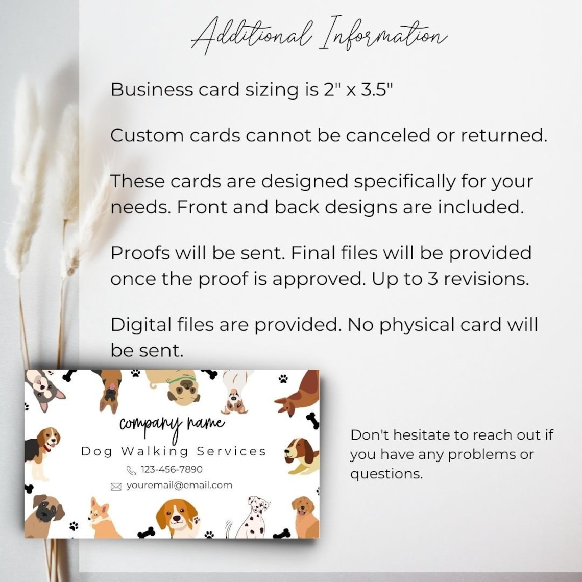 Dog Walker Business Card, Pet Sitting Business, Pet Boarding, Animal ...