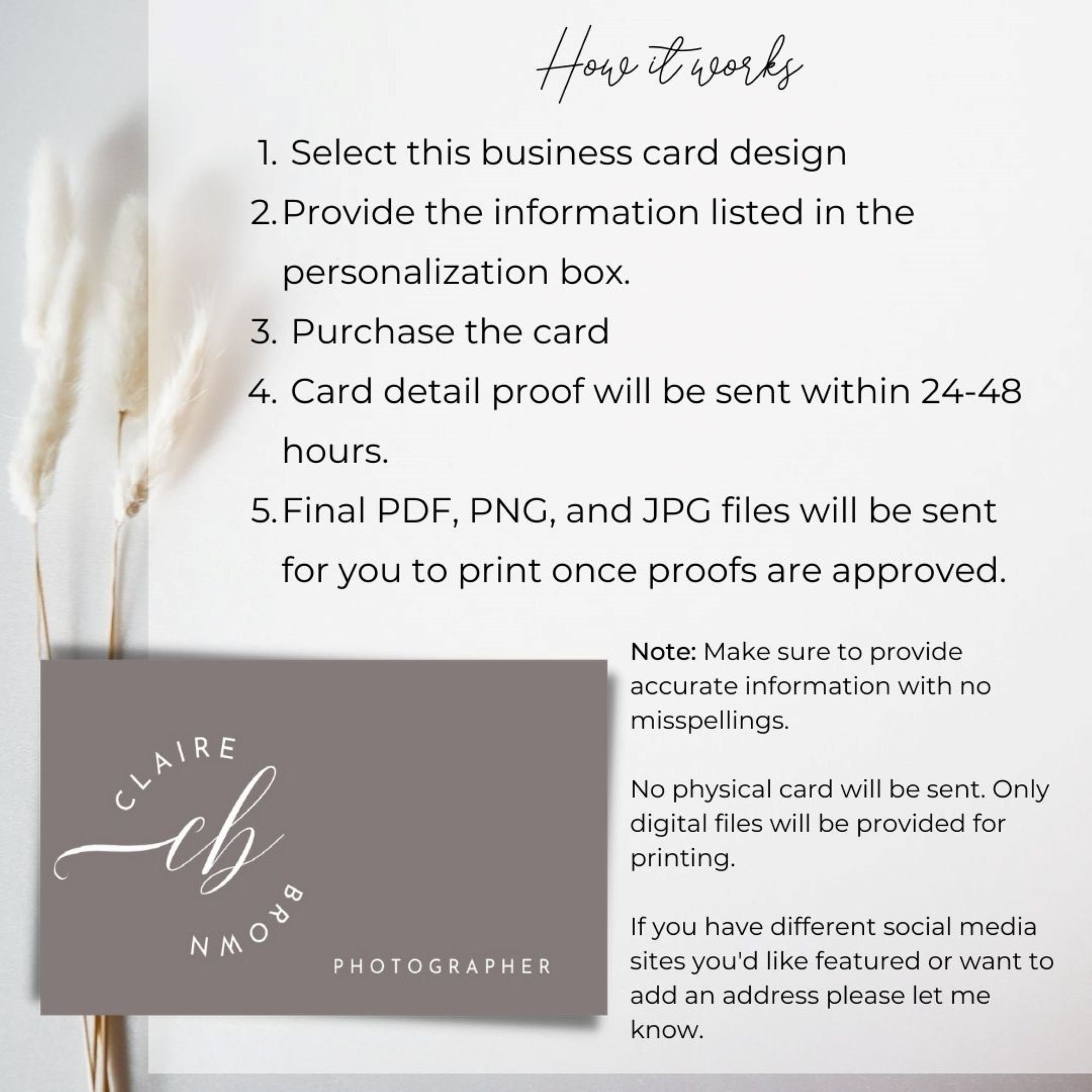 Custom Business Card Design Printable Business Card Elegant - Etsy