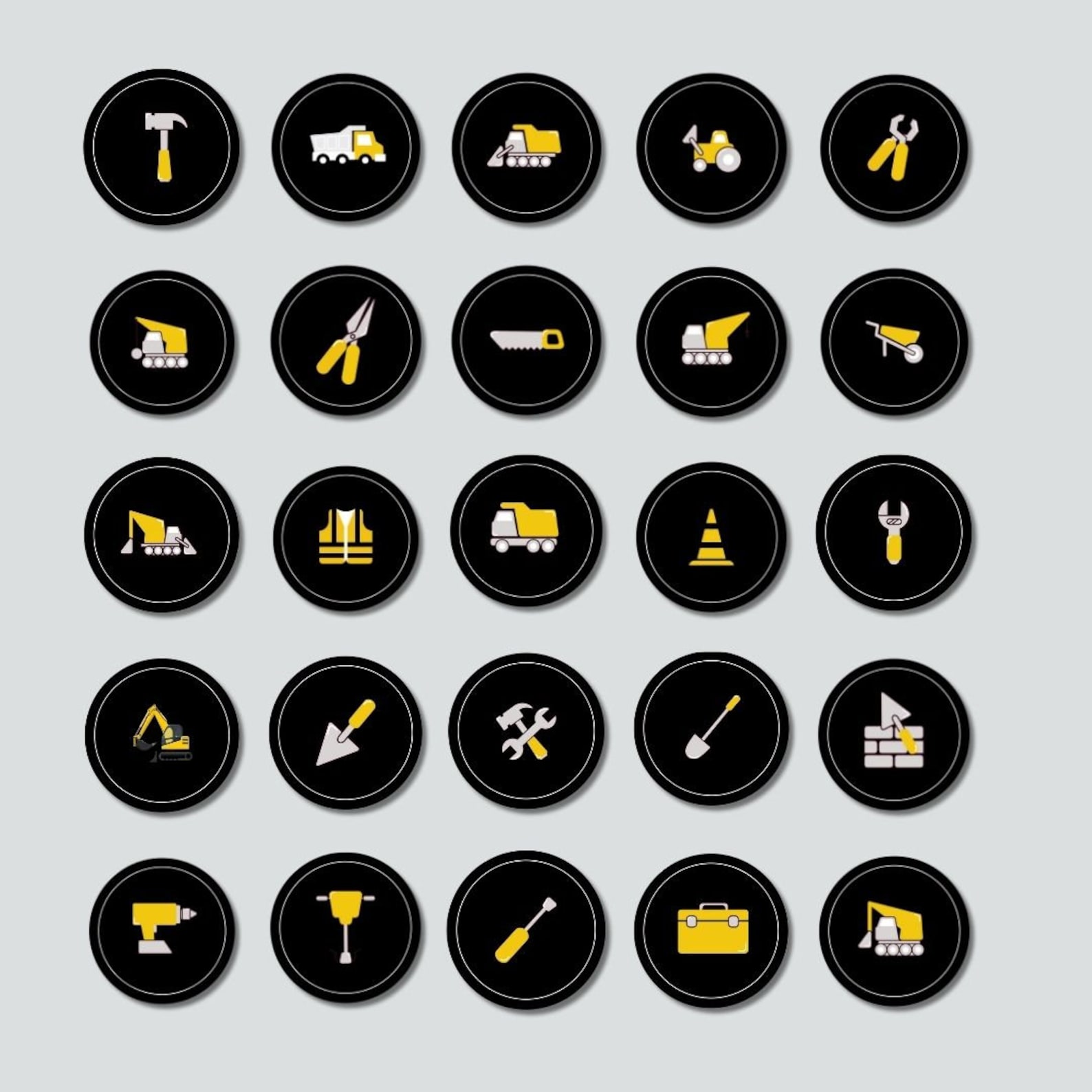 Construction Instagram Highlight Covers: Contractor Story Icons (105 ...