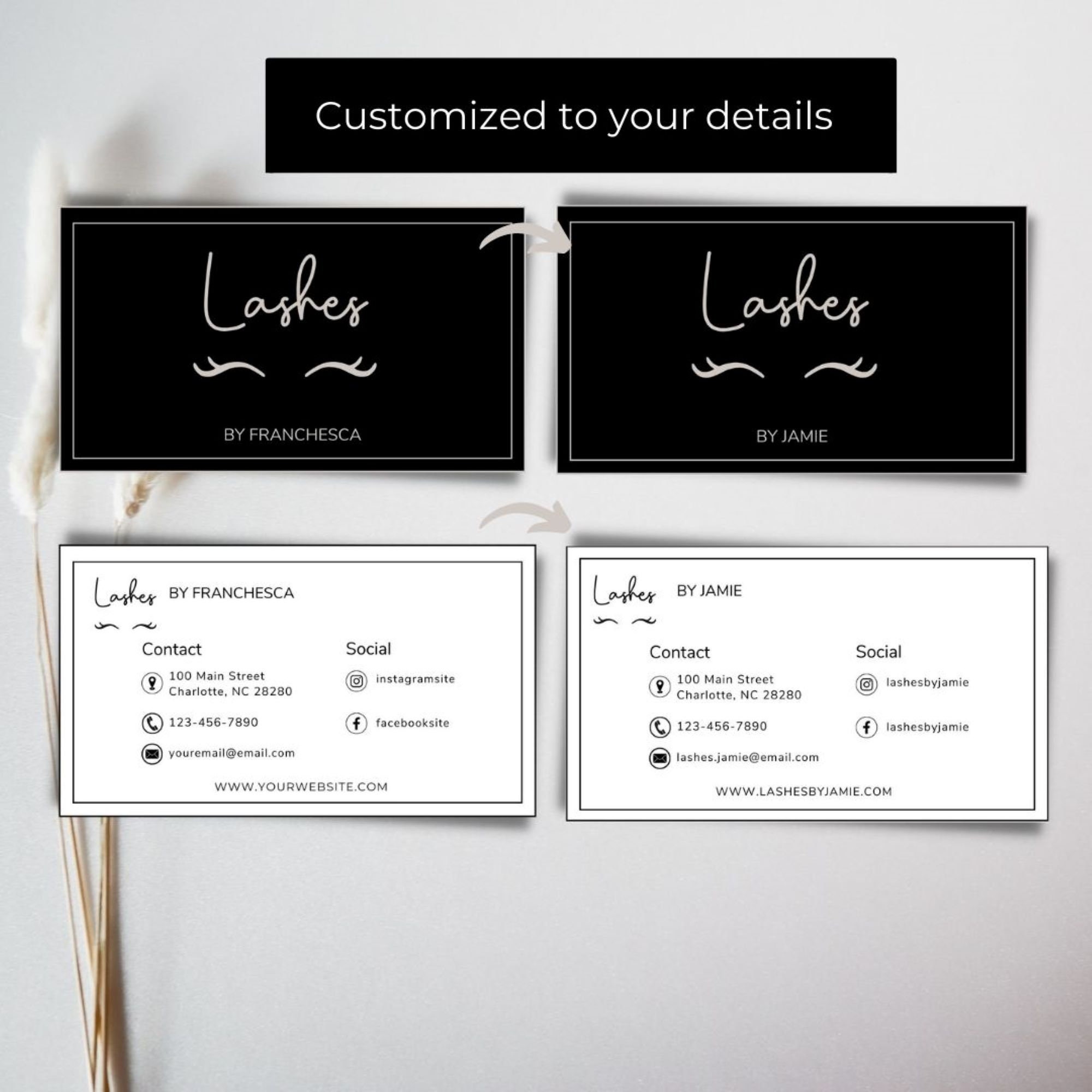 Lash Artist Business Card, Lash Technician Card, Eyelash Business Card ...