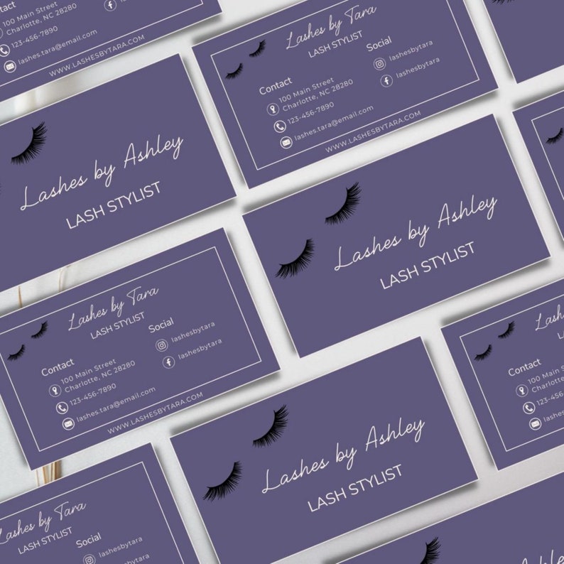 Eyelash Business Card Lashes Business Card Lash Artist Card - Etsy