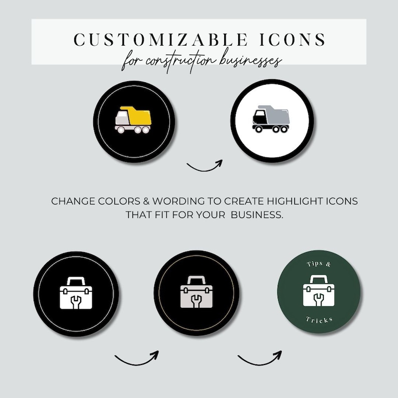 Construction Instagram Highlight Covers: Contractor Story Icons (105 ...