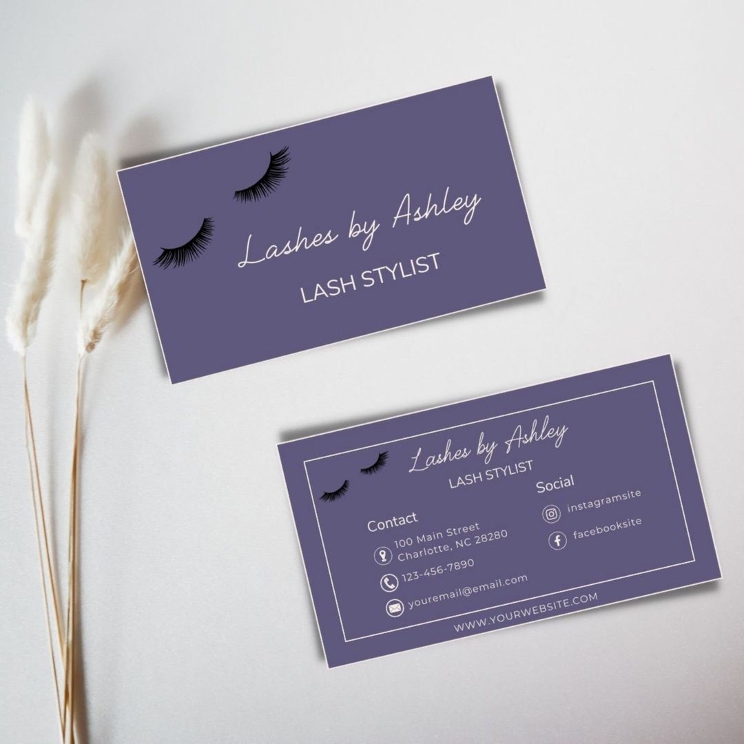 Eyelash Business Card, Lashes Business Card, Lash Artist Card, Lash ...