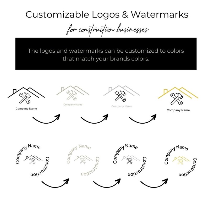 Contractor Logo & Watermark Package, Construction Logo, General ...