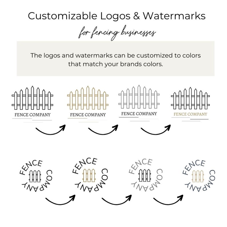 Fence Business Custom Logo & Watermark Package, Fence Logo, Fence ...
