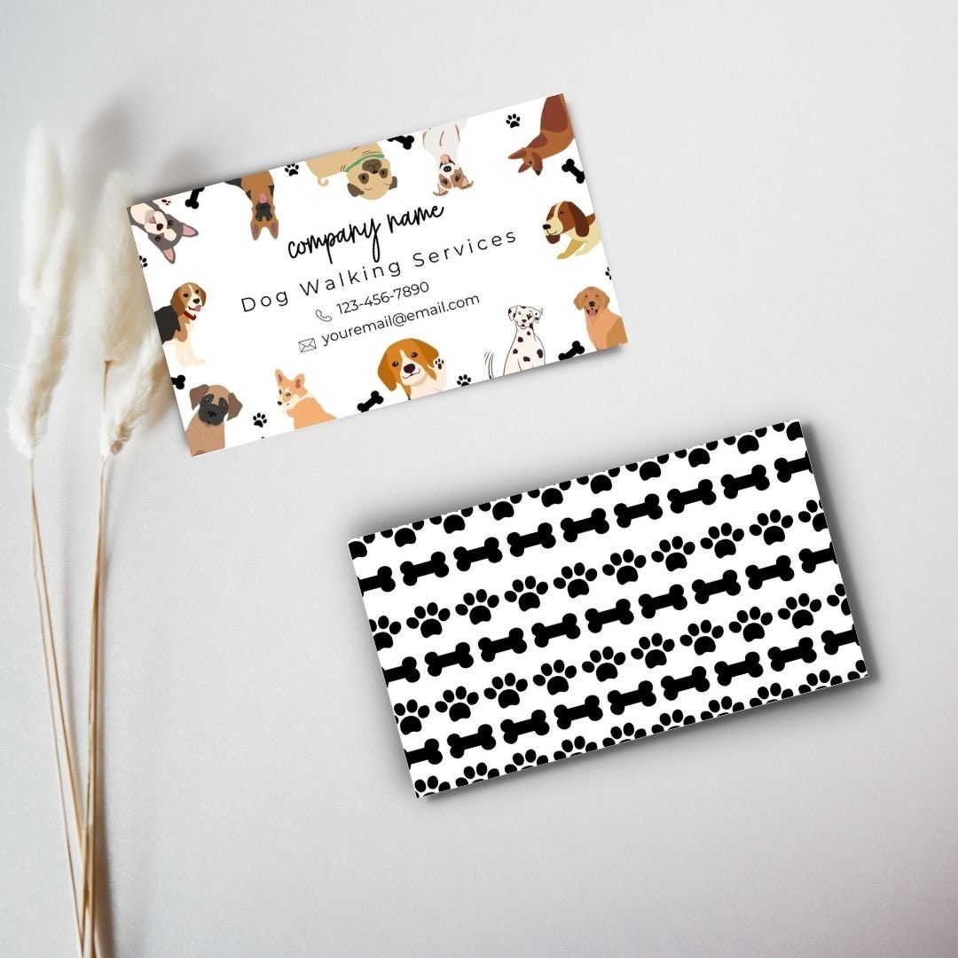 Dog Walker Business Card, Pet Sitting Business, Pet Boarding, Animal ...