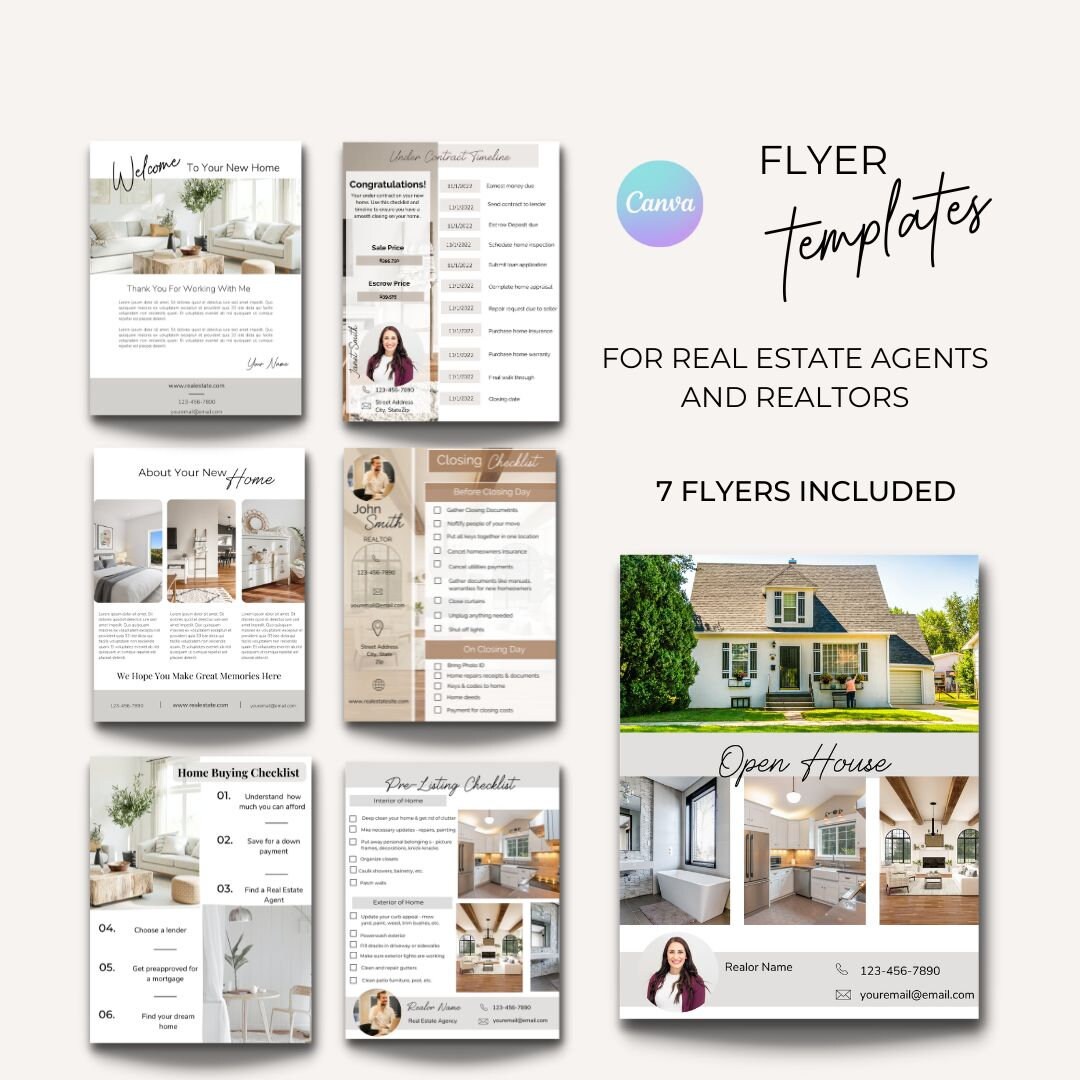 Real Estate Editable Flyer Templates, Realtor Flyers, 7 Realtor ...