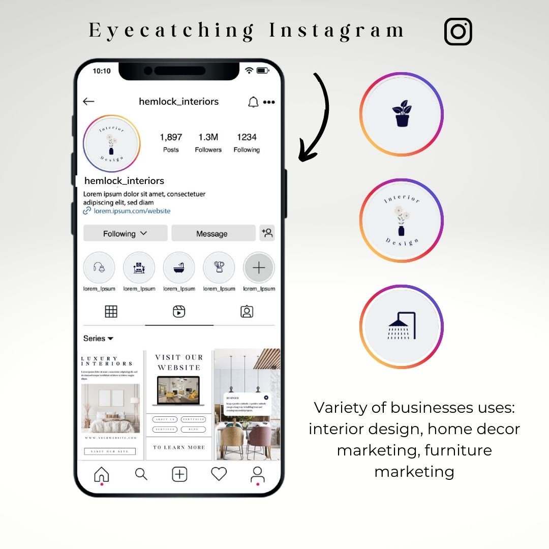 Interior Designer Instagram Highlight Covers, Home Decorator Story ...