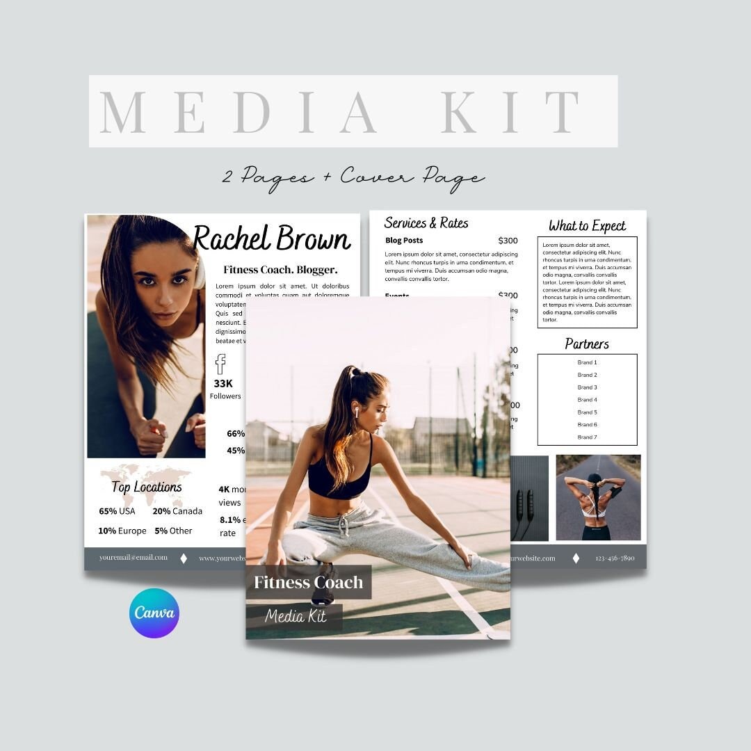 Fitness Influencer Media Kit Template: Canva Press Kit (2 Page) - Etsy