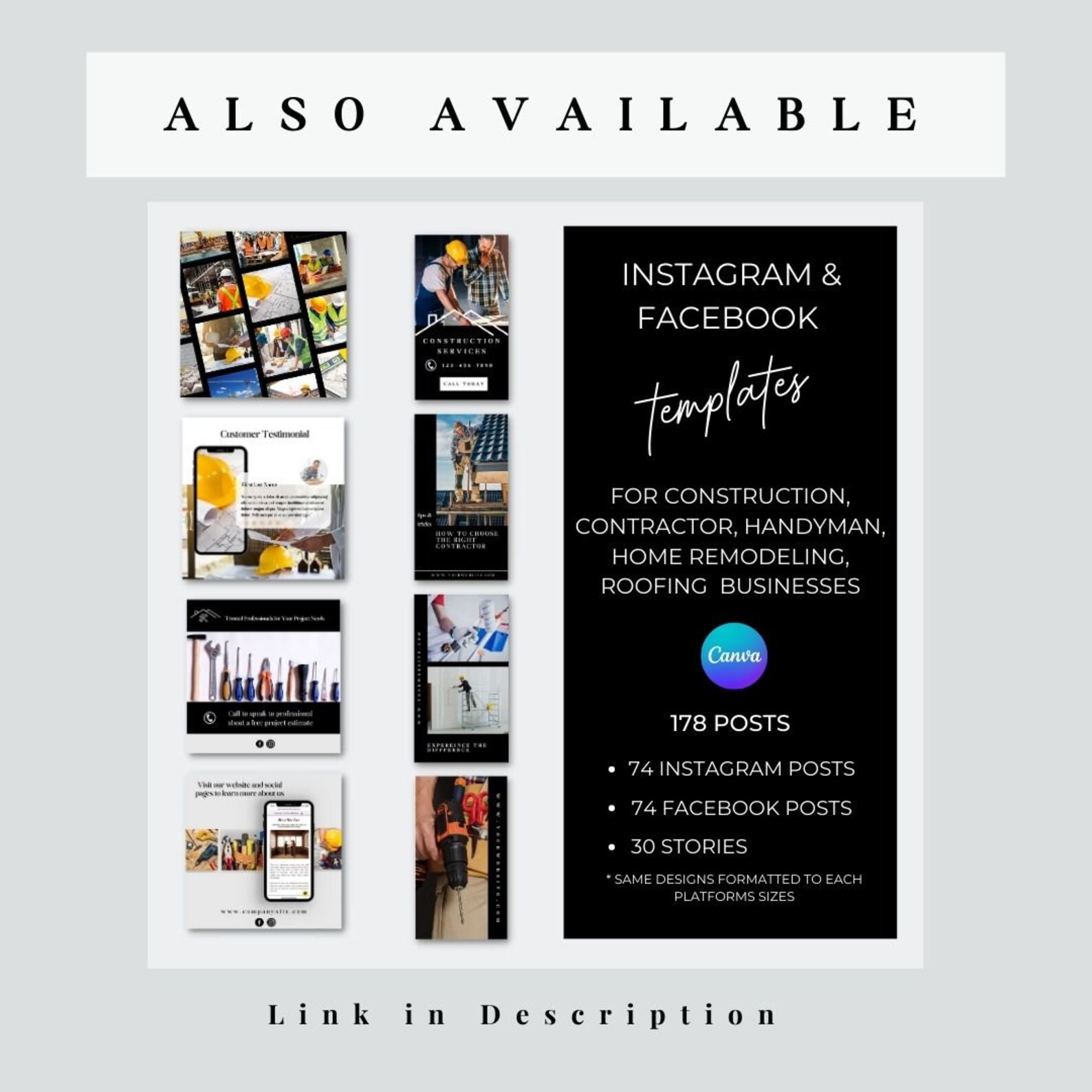 Construction Instagram Highlight Covers, General Contractor Story Icons ...